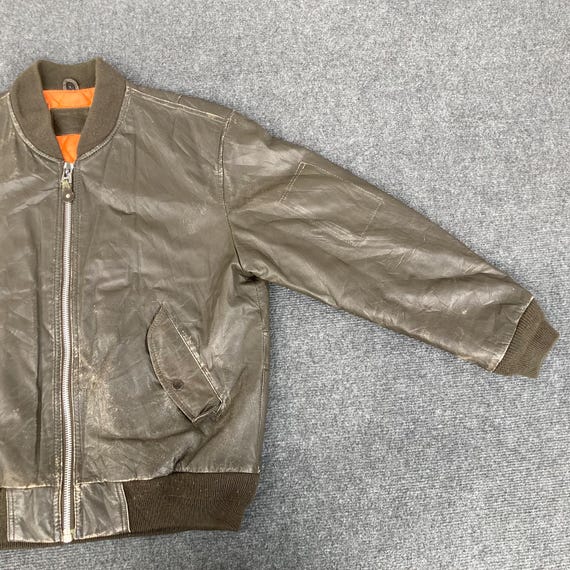 Vintage Sub Urban Tokyo Men's Bomber Leather Jacket - Gem