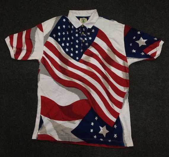 Vintage Usa Flag Hip Hop Style Swag Size L Rare Shirt | Etsy