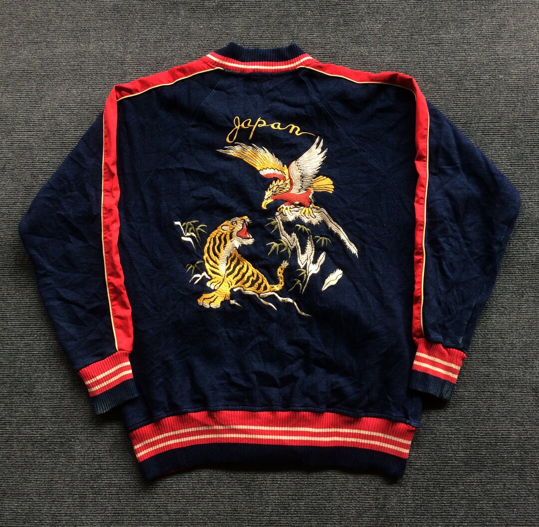Vintage Japanese Army Sukajan Eternal Jacket Embroidered Souvenirs ...