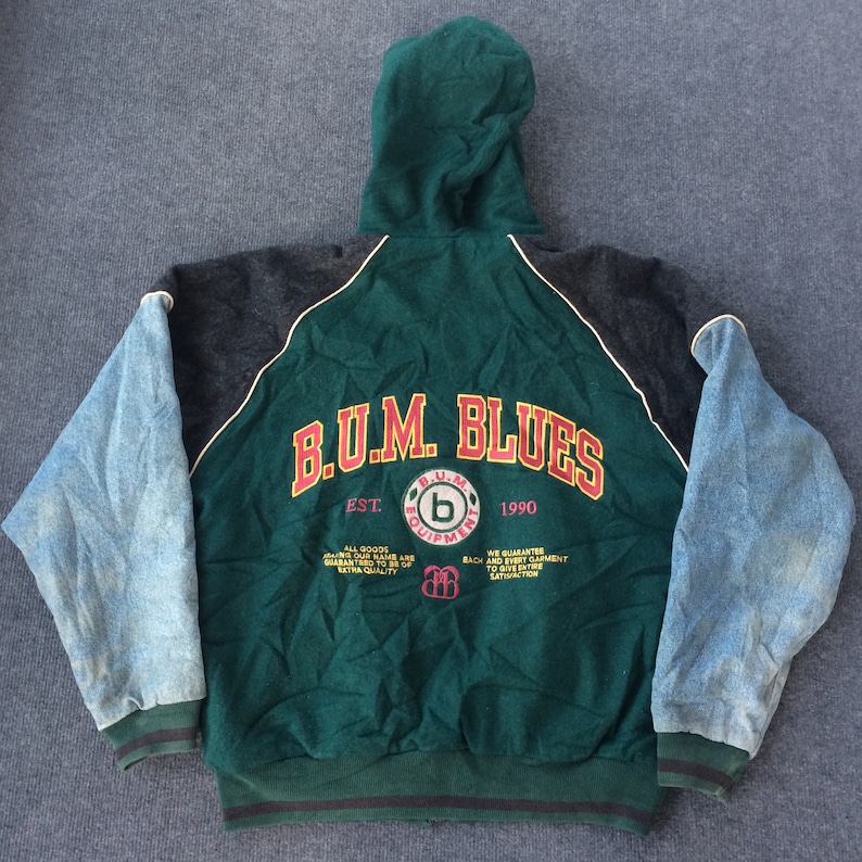 Vintage BUM Equipment Varsity Bomber Jacket 90s 80s Denim Baseball ...