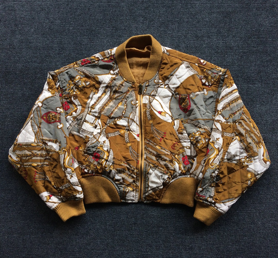Vintage Baroque Reversible Jacket Swag 90's 80's Hip Hop Two Side Women ...