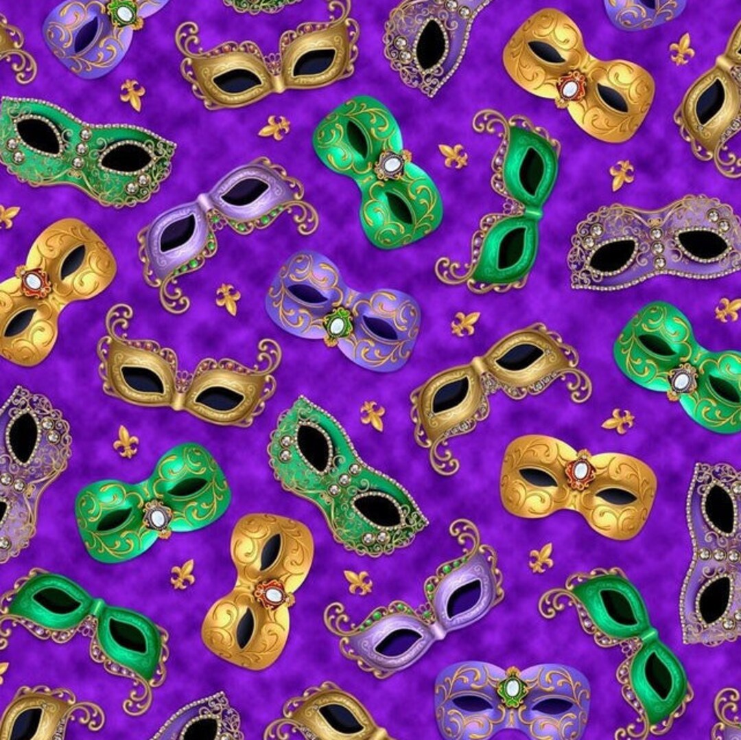 S-XXL Mardi Gras Masks, AKA Fat Tuesday MTO Adjustable, Snapped Bandana ...