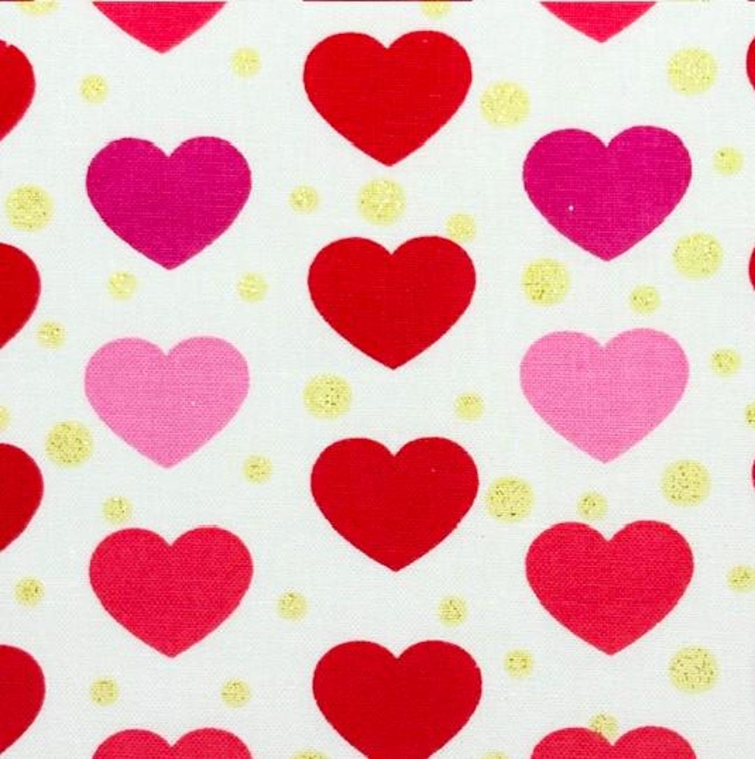Gold Metallic Dots Amid Floating Hearts Reversible, Adjustable, Snapped ...