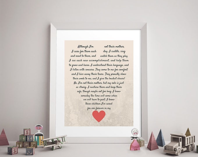 CAREGIVER/DAYCARE POEM Print Daycare Provider Gift - Etsy
