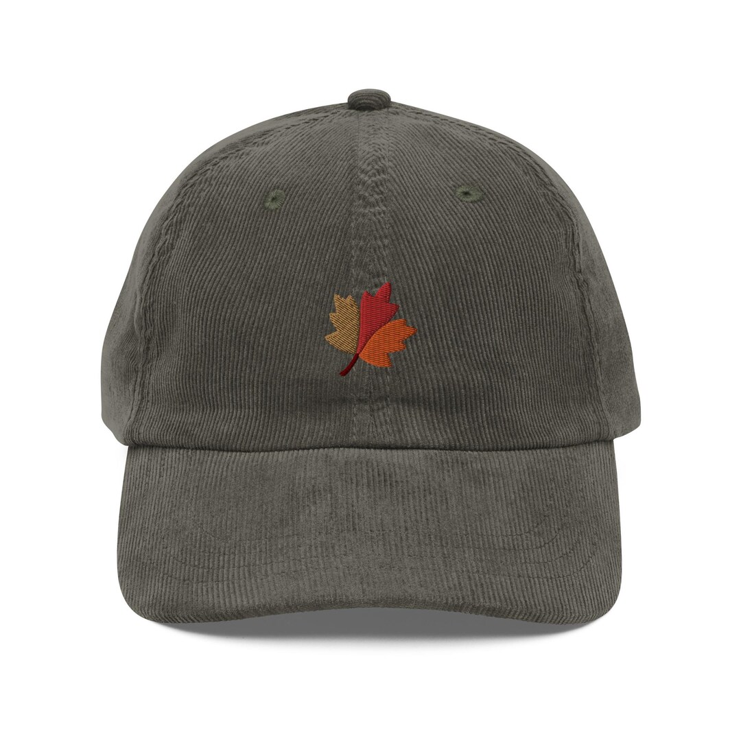 Fall Leaf Vintage Corduroy Cap - Fall Leaf Corduroy Dad Hat - Fall Hat ...