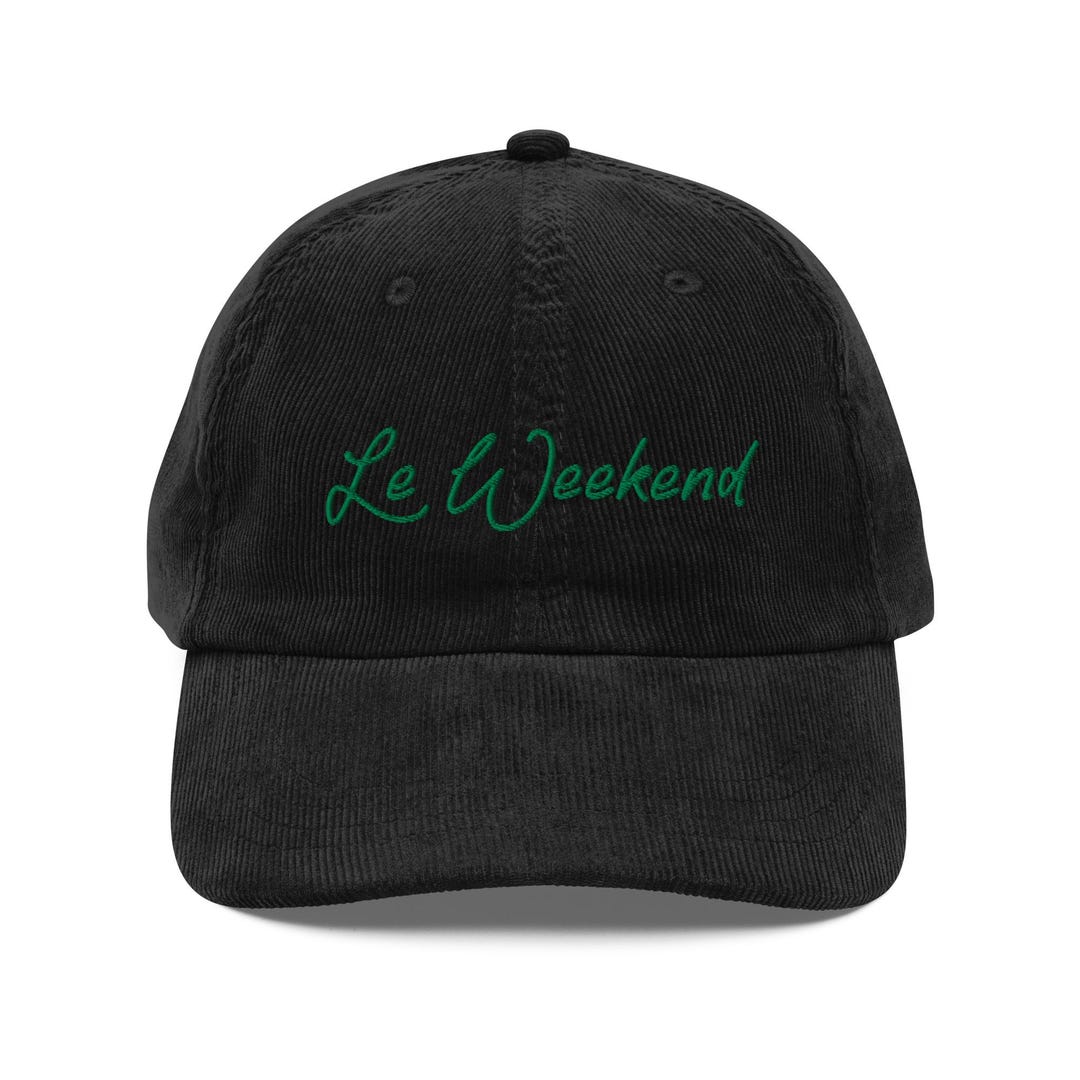 Le Weekend Vintage Corduroy Hat With Embroidery - Le Weekend Dad Hat ...