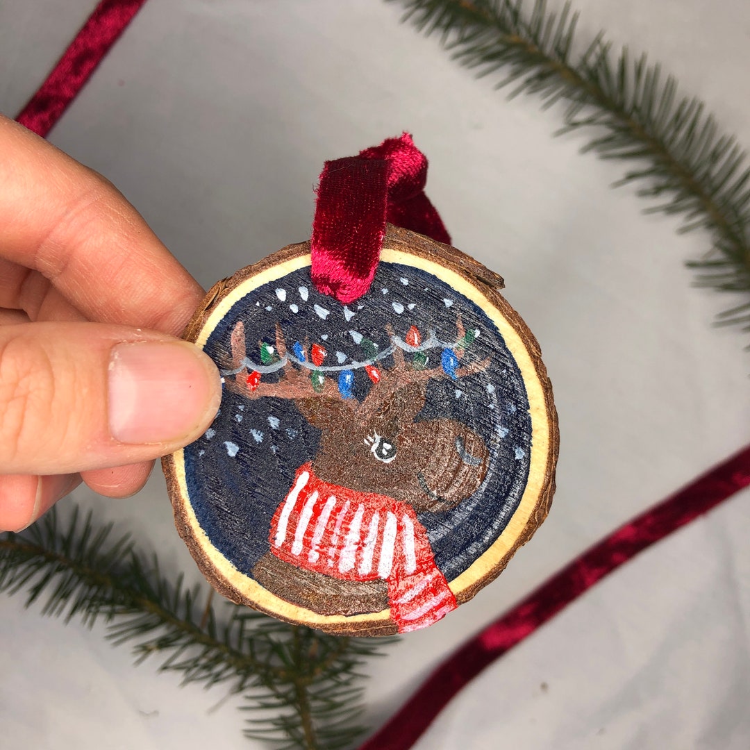Moose Christmas Ornaments Merry Christmas Ornament Handmade - Etsy