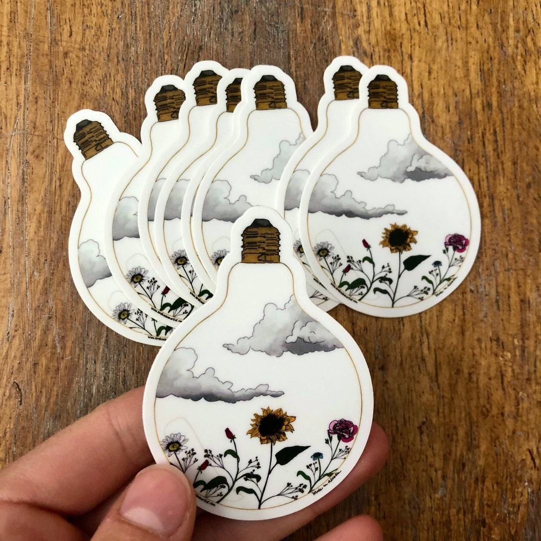 Lightbulb Planter Sticker Trendy Cute Sticker encouraging Waterbottle ...