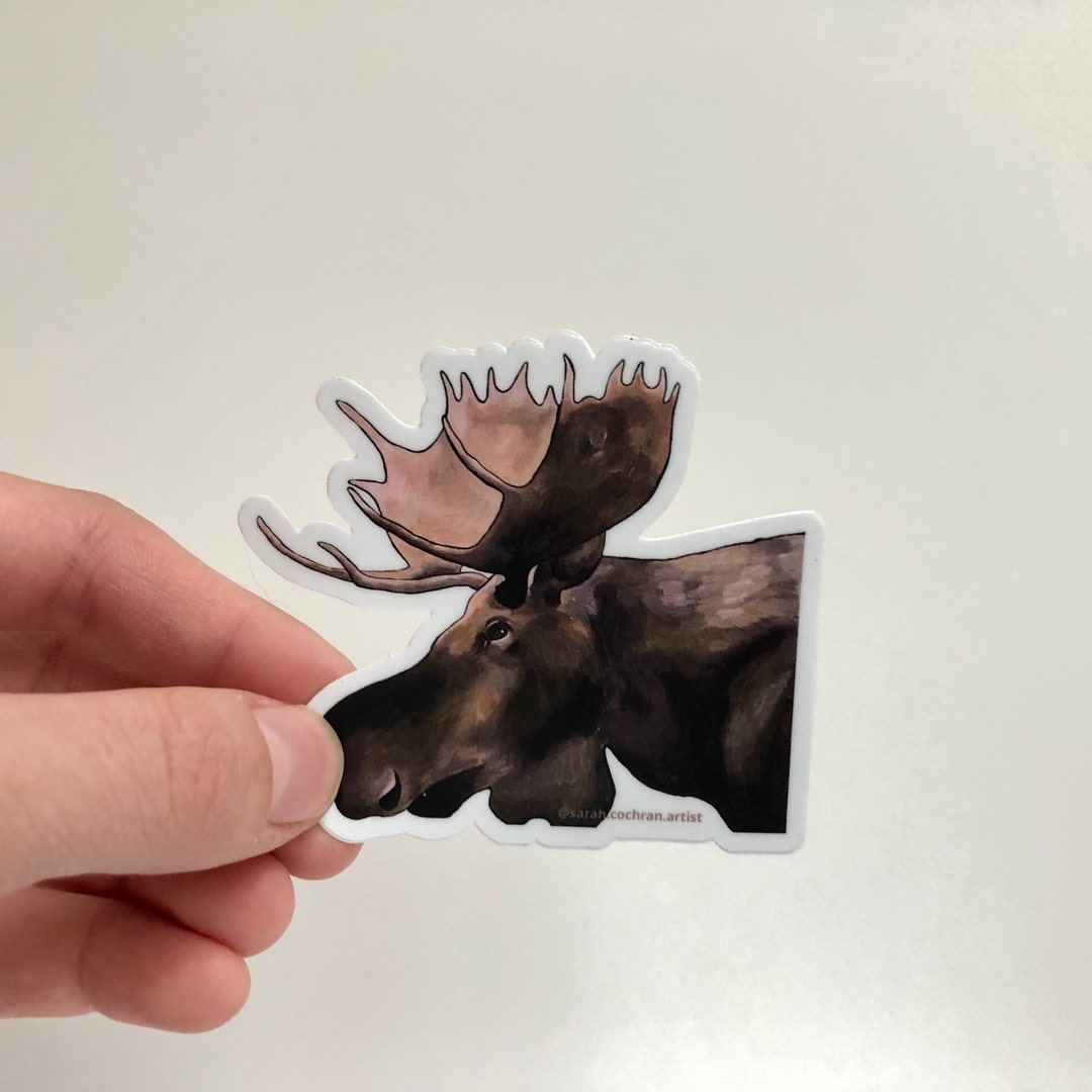 Moose Vinyl Sticker Moose Lover Alaska Waterbottle Stickers Vinyl Die ...