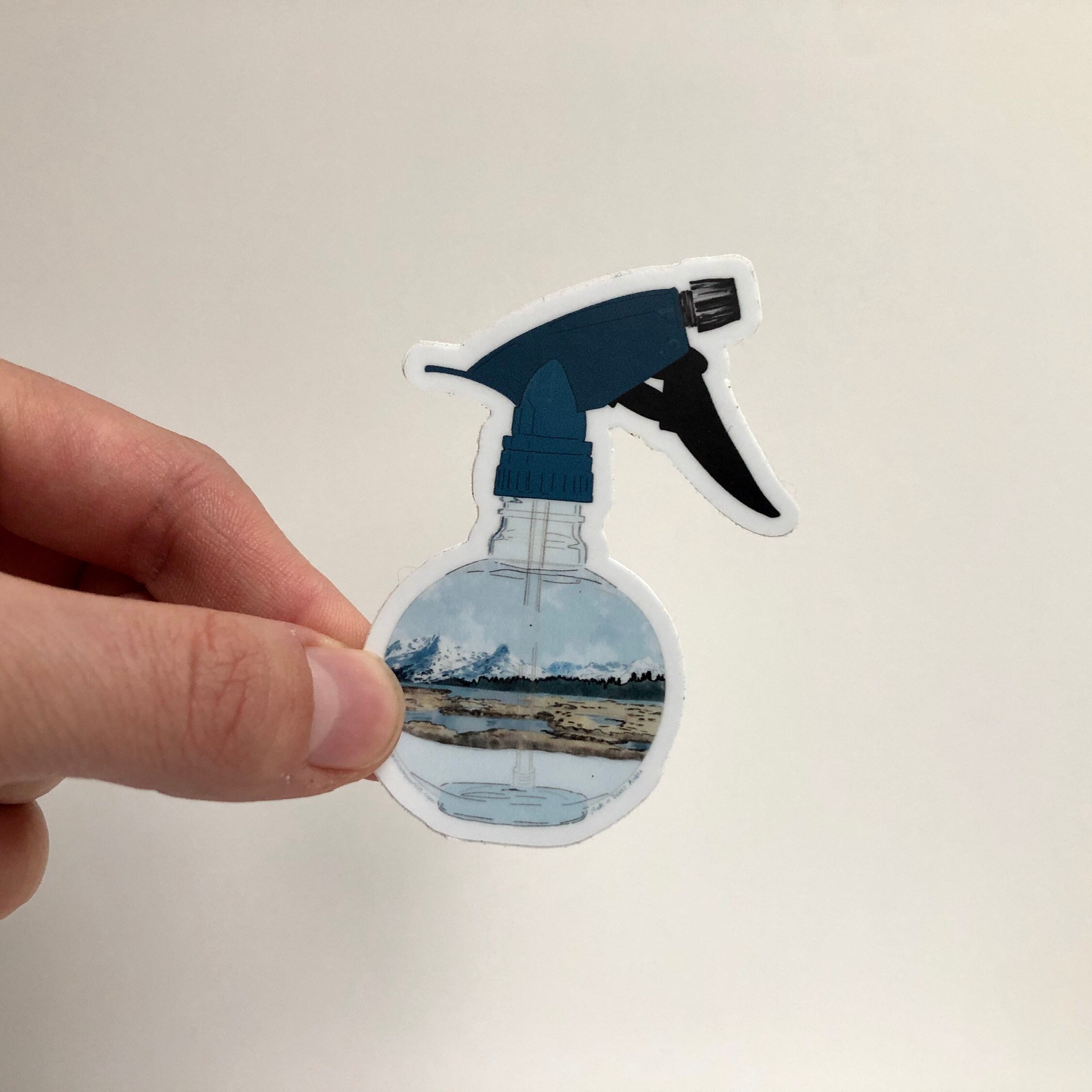 Mountain Spray Bottle Sticker Gift for Plant Lover Hiking Sticker Water ...