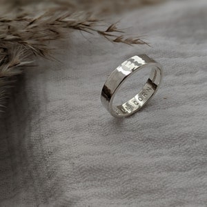 Sterling Silver Secret Message Ring, Personalised Chunky Silver Band ...