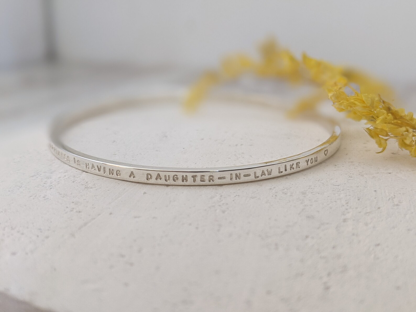 Personalised Silver Bangle Personalised Message Silver - Etsy