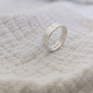 Sterling Silver Secret Message Ring, Personalised Chunky Silver Band ...