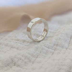 Sterling Silver Secret Message Ring, Personalised Chunky Silver Band ...