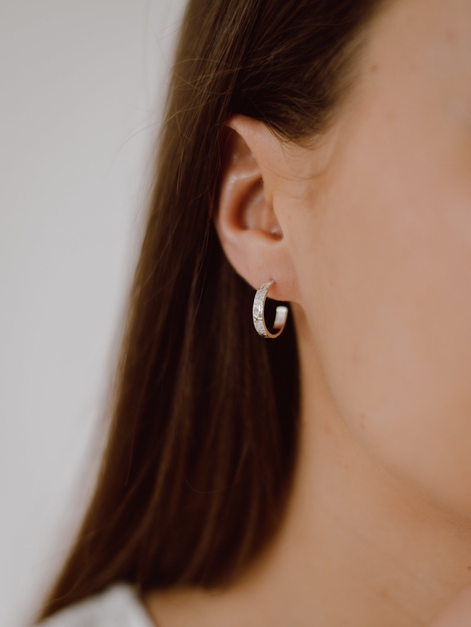 Sterling Silver hoop Earrings Patterned silver hoop Earrings | Etsy