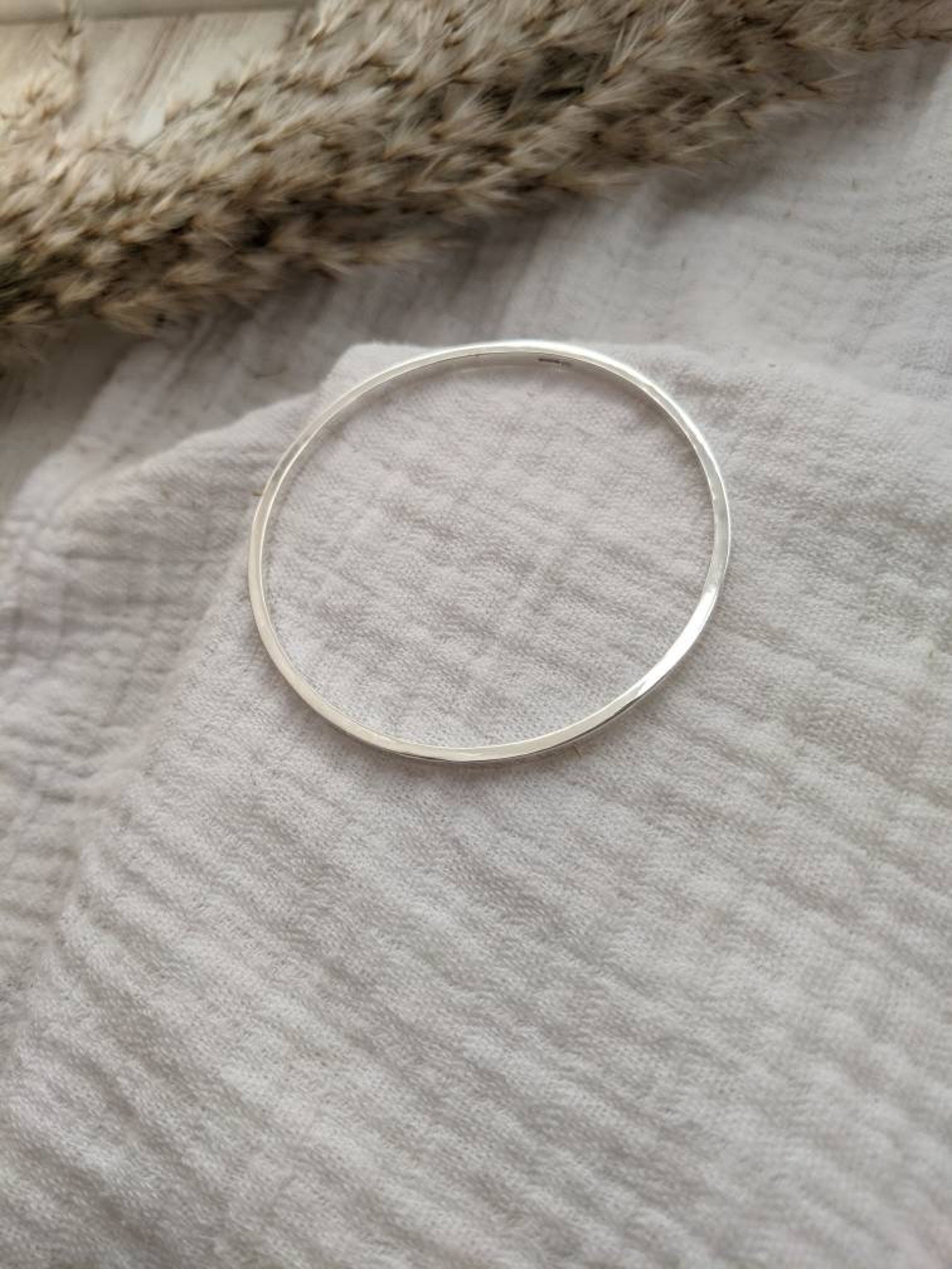 Personalised Silver Bangle Personalised Message Silver | Etsy