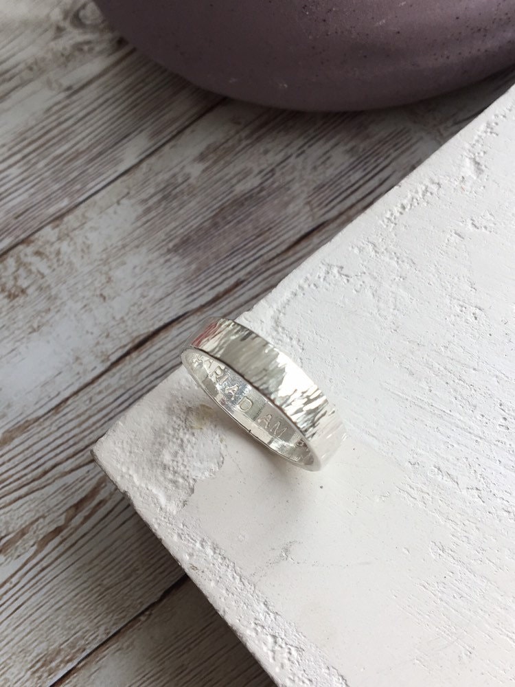 Sterling Silver Secret Message Ring Personalised Chunky | Etsy