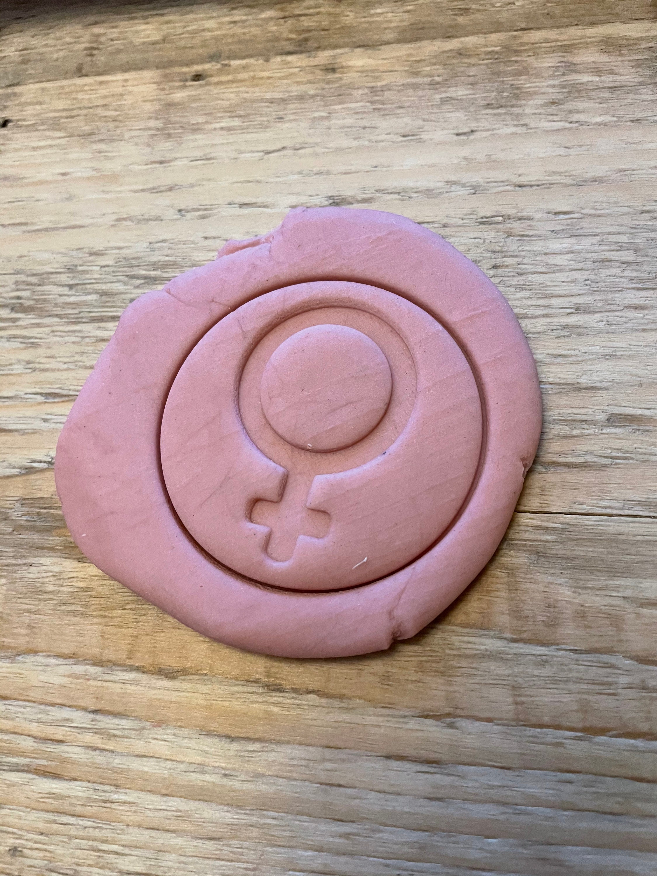 Female Symbol Embosser Stamp with circle cookie cutter fondant | Etsy