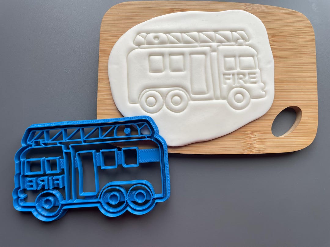 Fire Engine Cookie Cutter, Biscuit Cutter, Sugarcraft, Icing, Father's ...