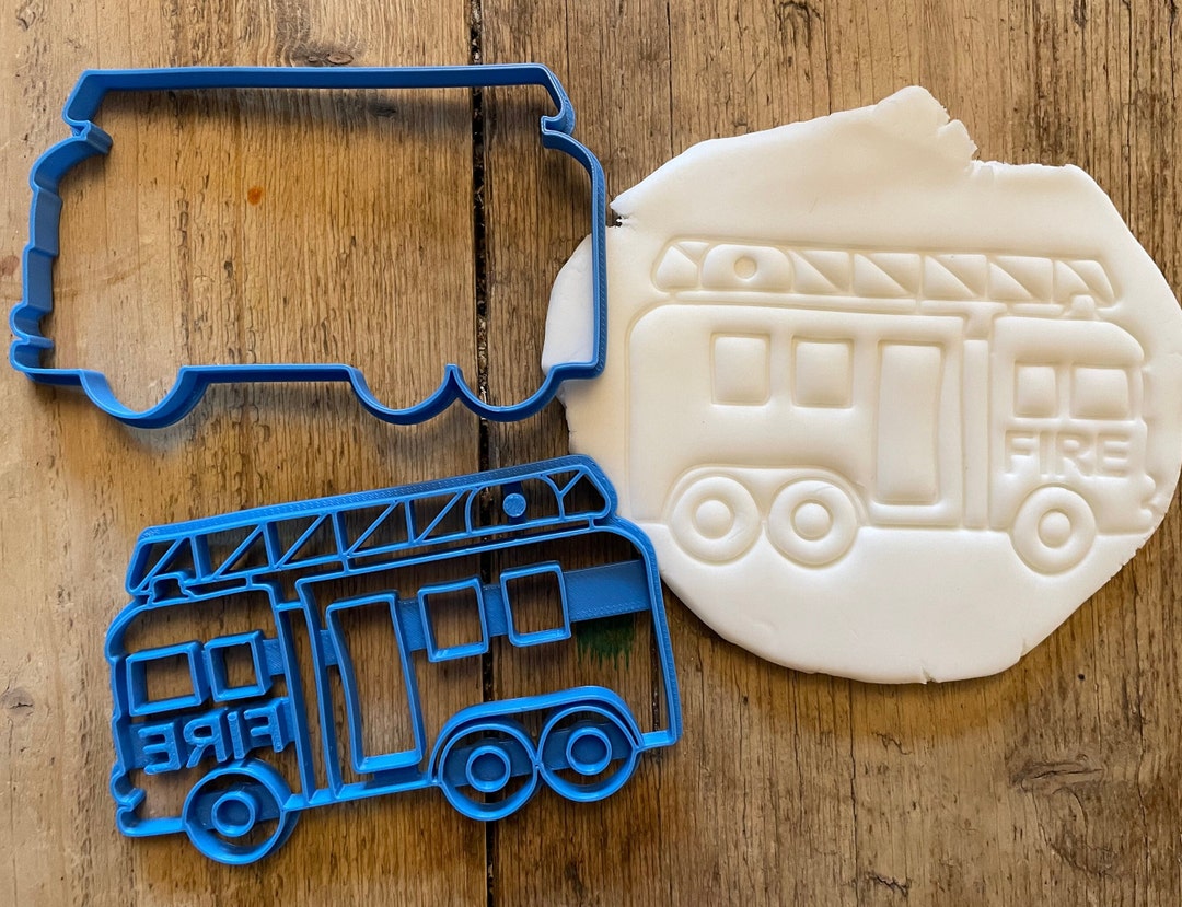 Fire Engine Cookie Cutter, Biscuit Cutter, Sugarcraft, Icing, Father's ...
