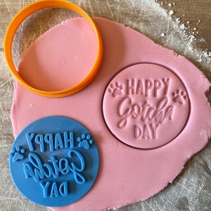 Happy Gotcha Day Embosser With Free Circle Cutter, Stamp, Icing ...