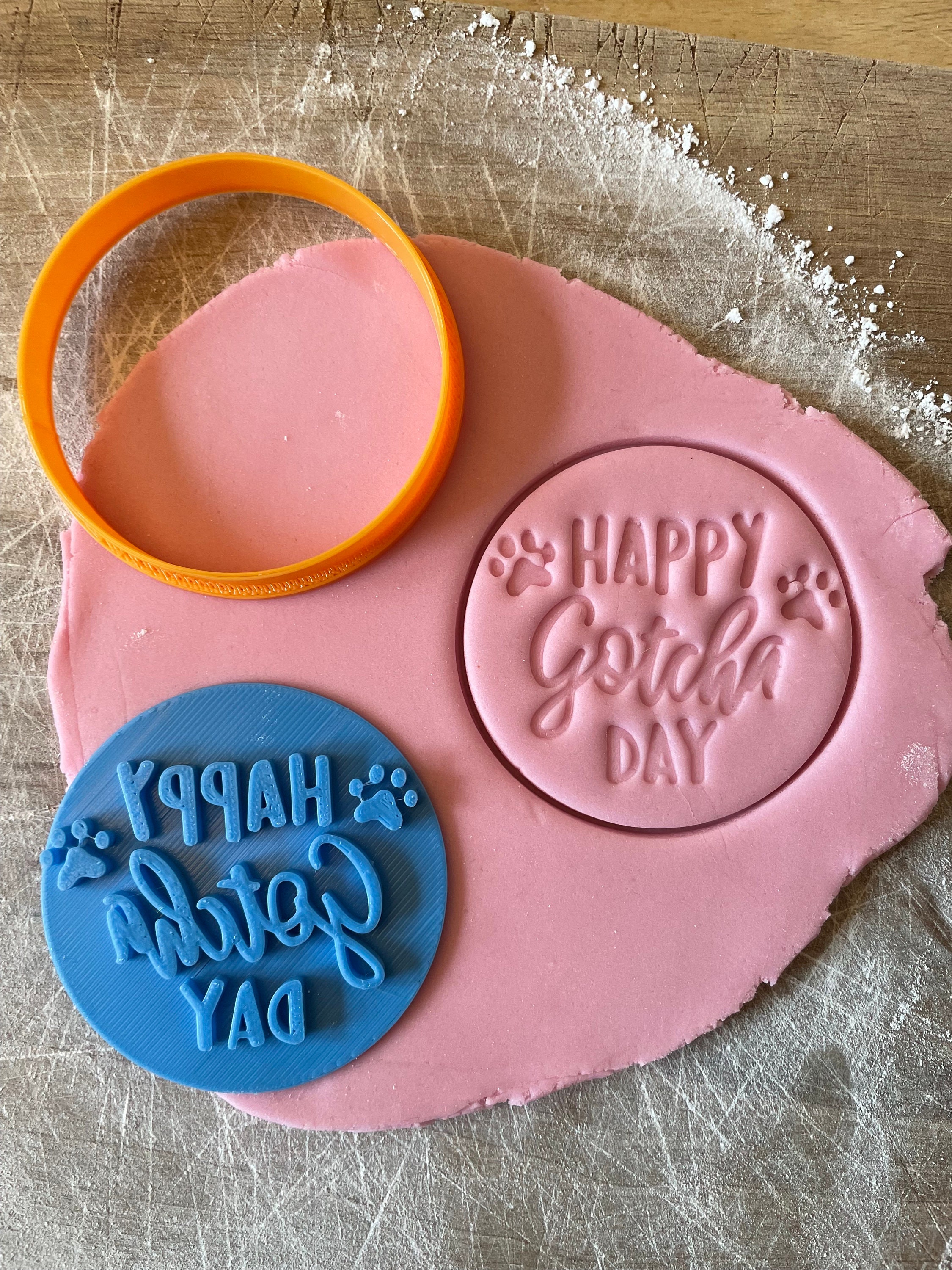 Happy Gotcha Day Embosser With Free Circle Cutter Stamp | Etsy UK
