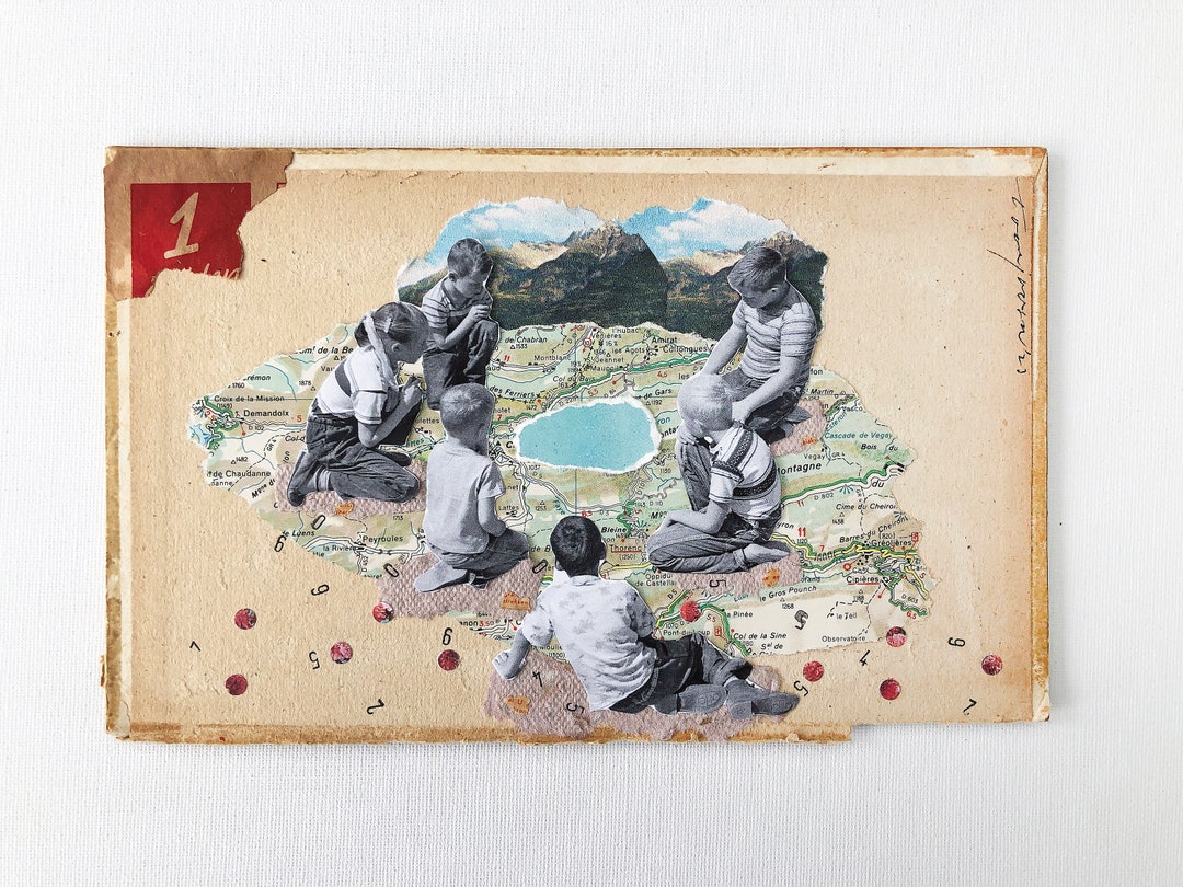 Analog Collage 'the Lake' on a Book Cover - Etsy UK