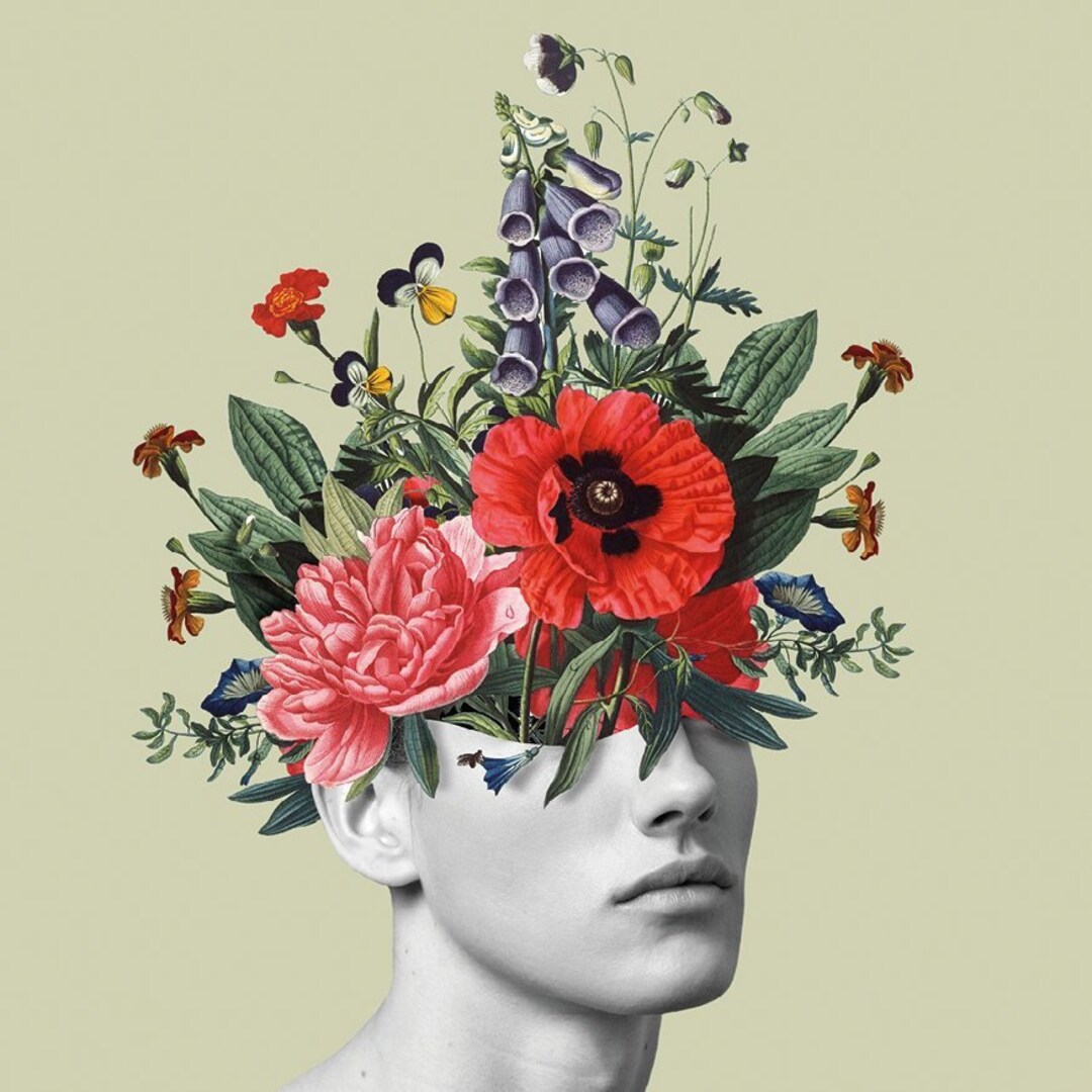 Postcard 'self-portrait With Flowers' - Etsy