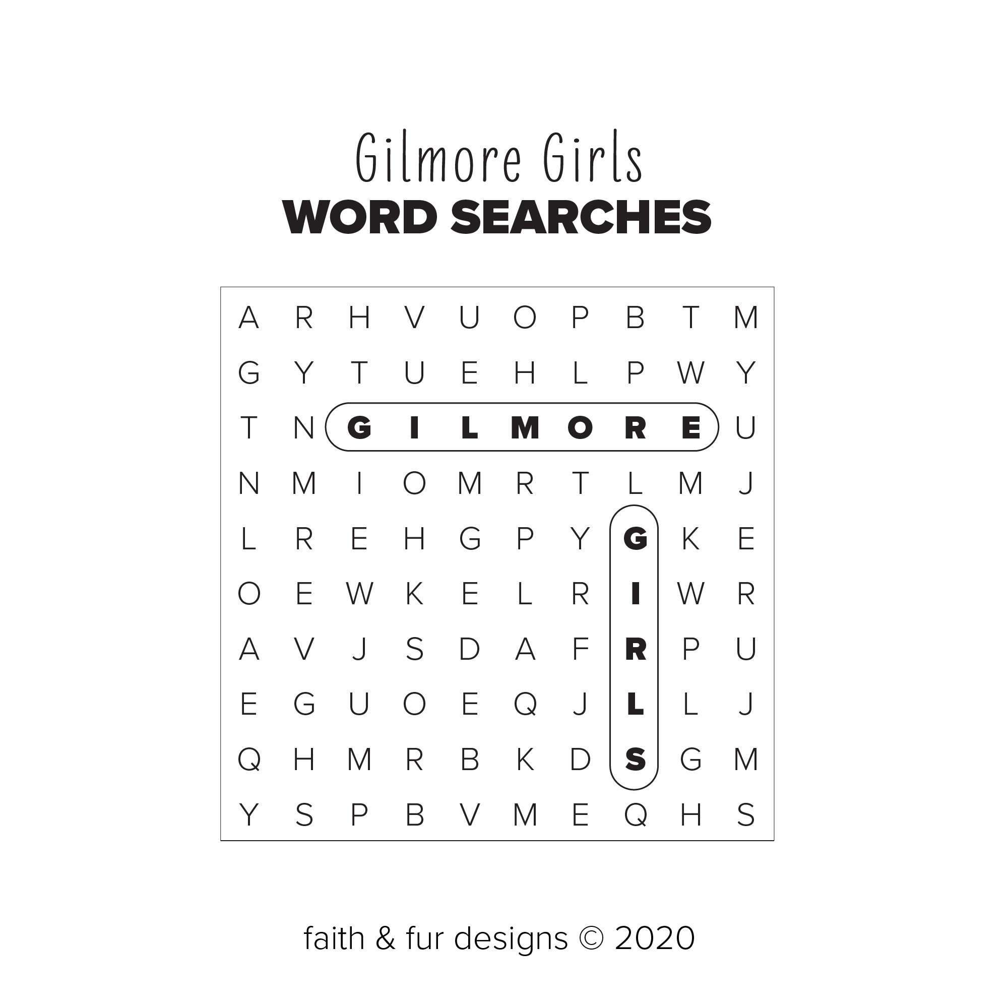 Gilmore Girls Word Search - Etsy
