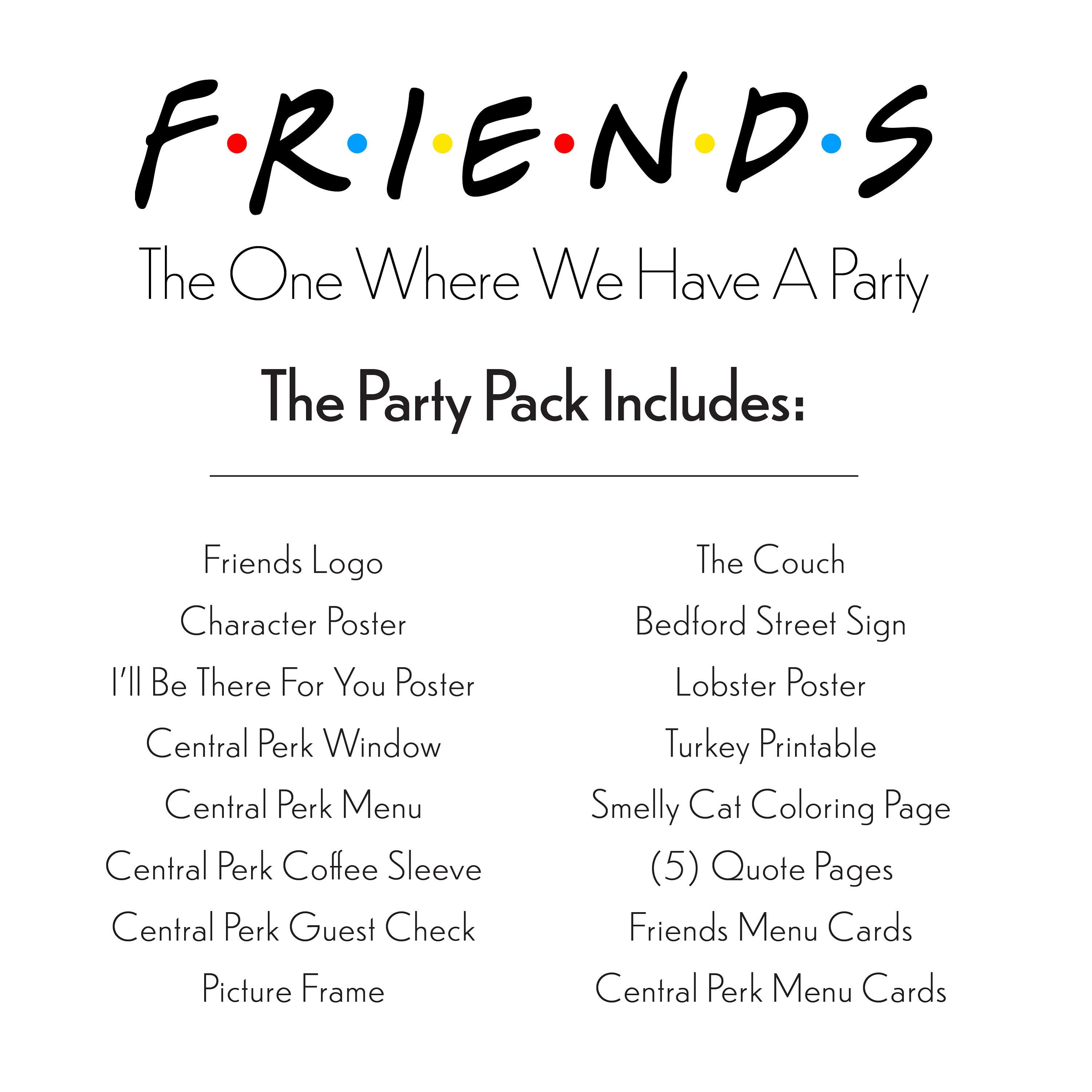 Friends Party Pack! - Etsy