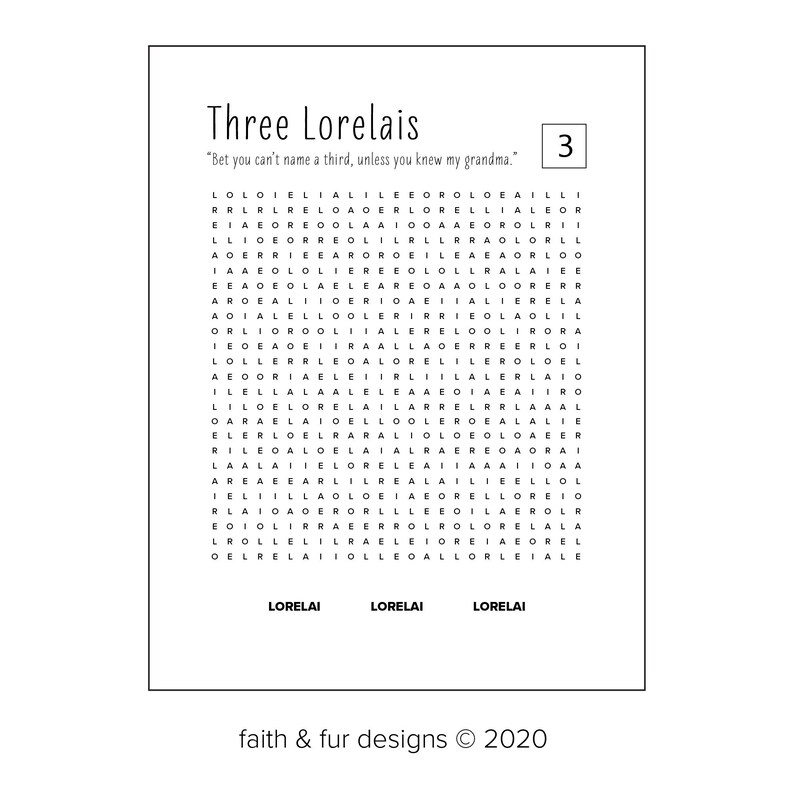 Gilmore Girls Word Search - Etsy