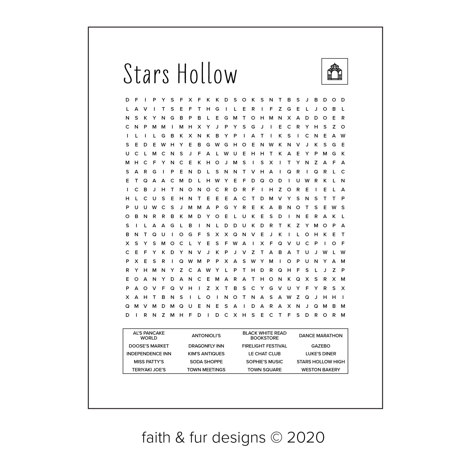 Gilmore Girls Word Search - Etsy