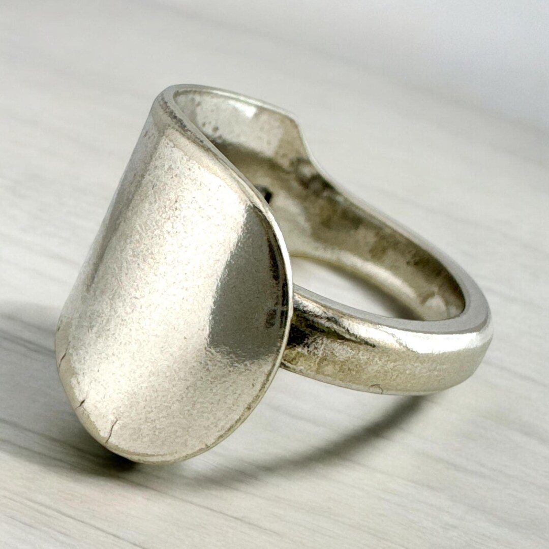 Minimalist Chunky Bold Wrap Around Silver Plated Spoon Ring - Handmade ...