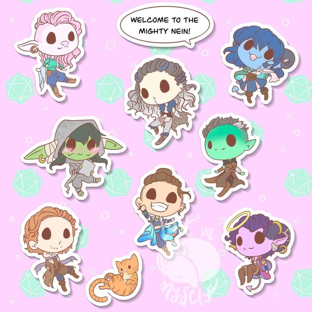 Mighty Nein Sticker Sheet Critical Role Chibi Stickers - Etsy