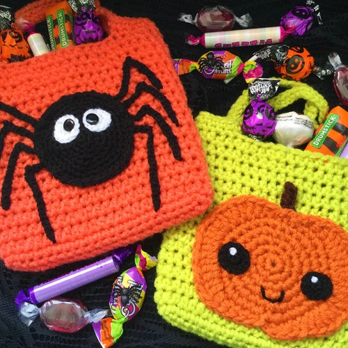 Halloween Trick or Treat Candy Bags Crochet Pattern PDF - Etsy