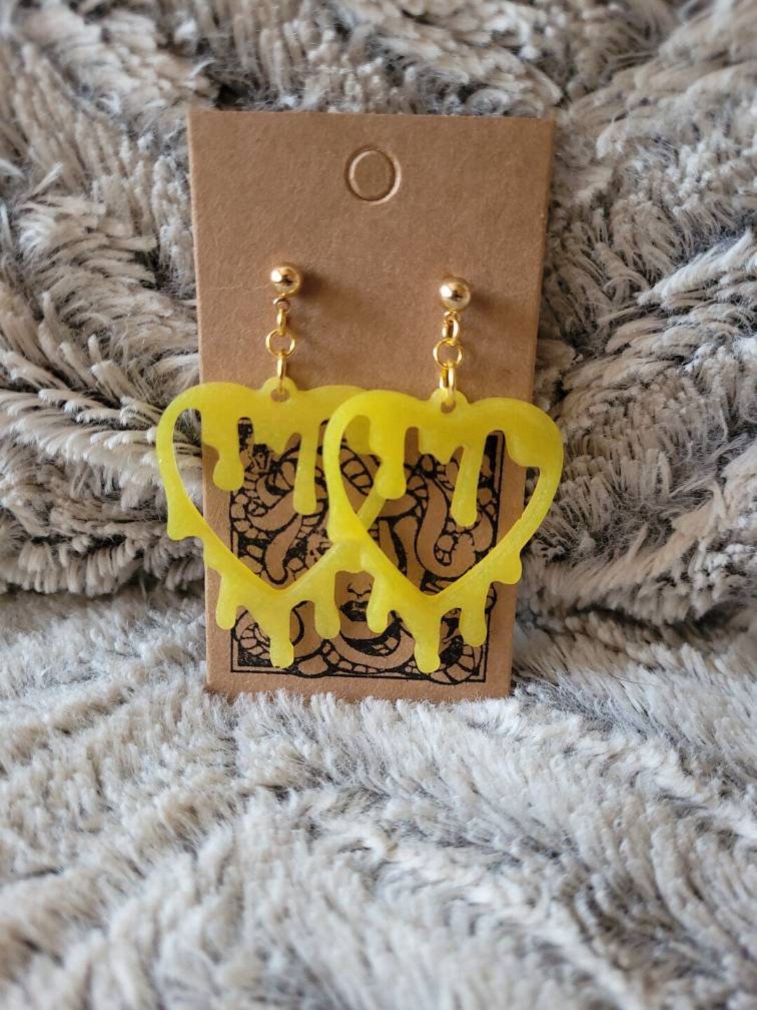Yellow Dripping Hearts - Etsy