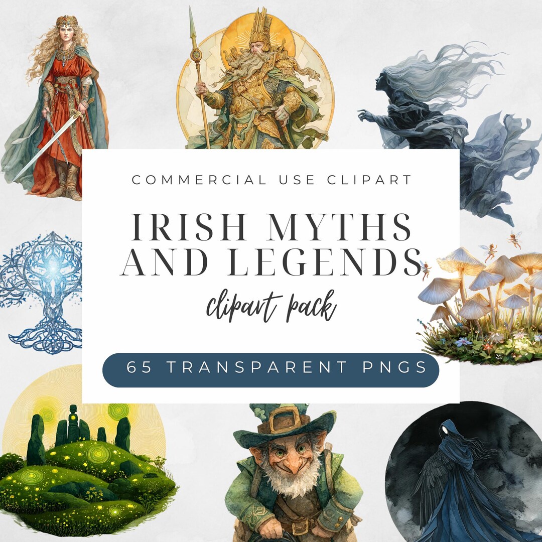 Irish Myths & Legends Clipart Bundle – 65 Magical Designs | 300 DPI ...