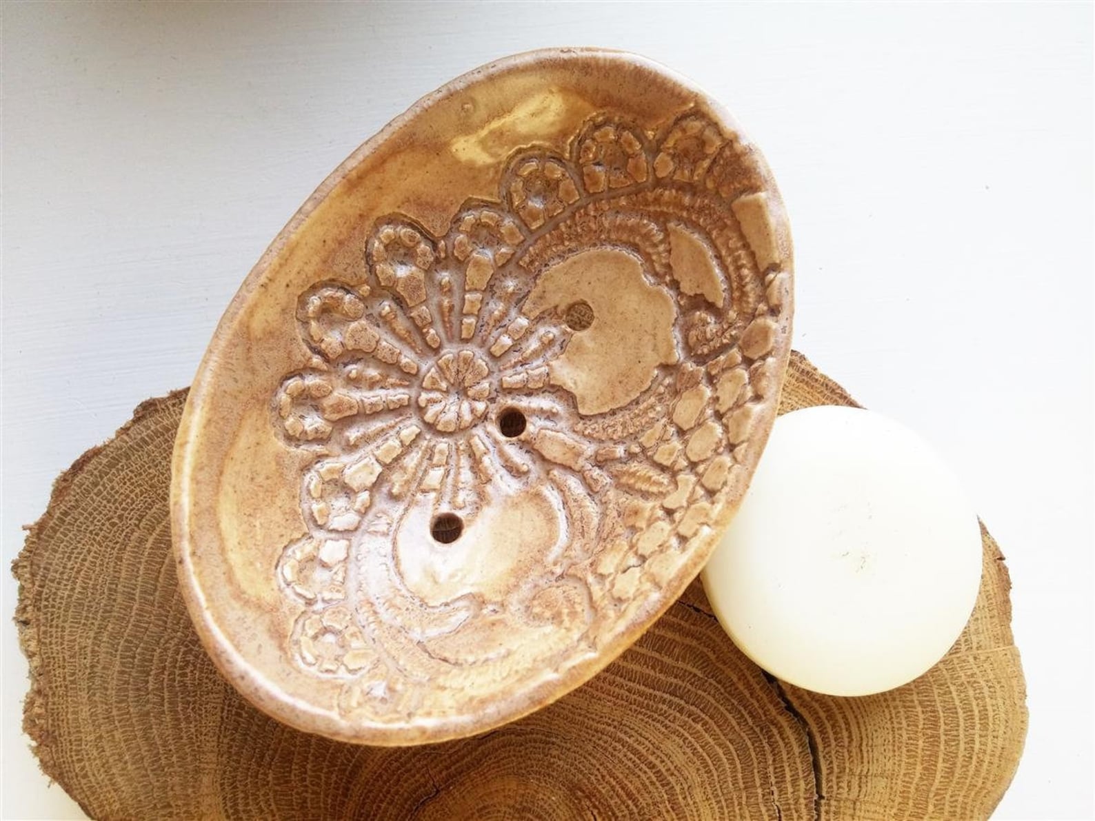 Multicolor Oval Ceramic Soap Dish With Lace for Bathroom - Etsy