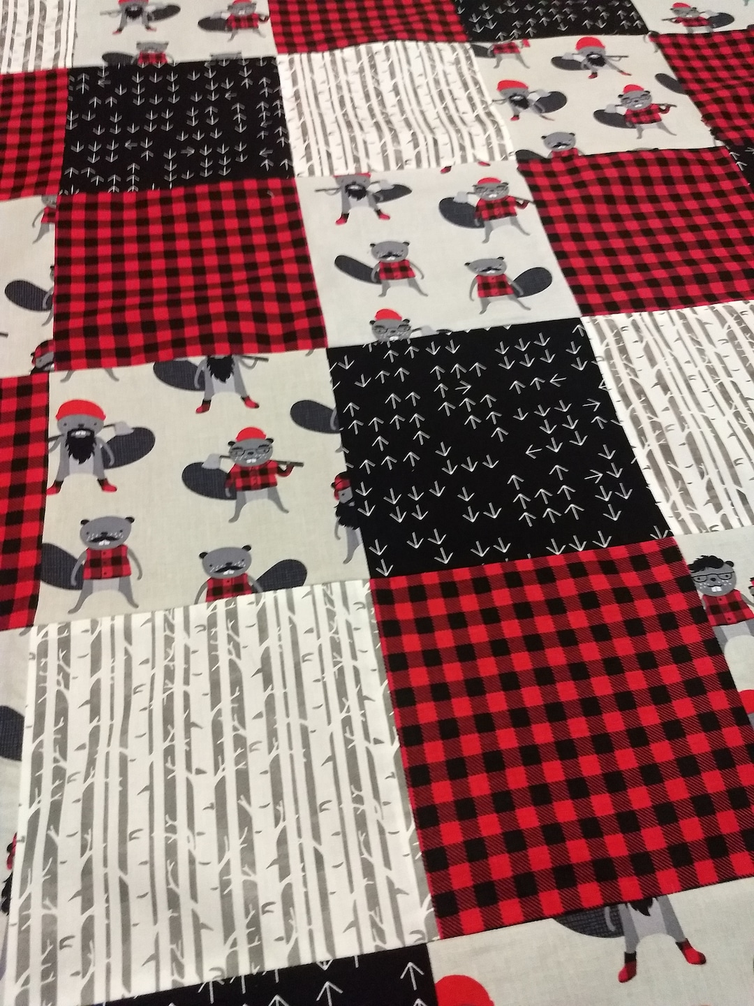 Red Black Burley Beavers Lumber Jack Quilt- One of a Kind- Custom Baby ...