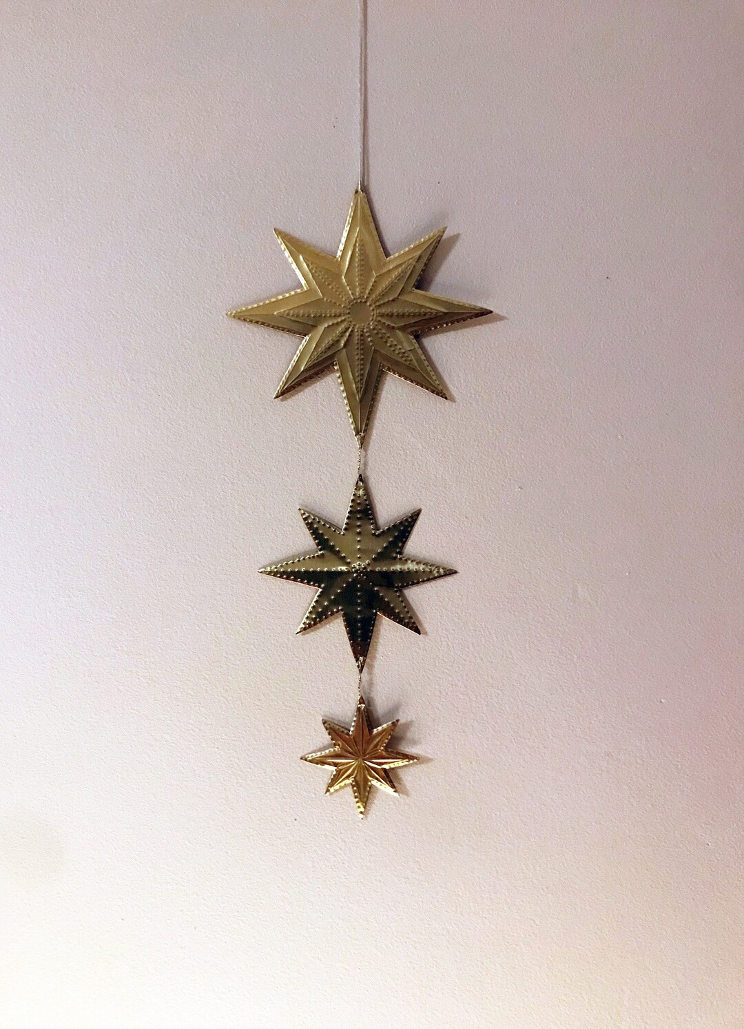 DELICATE Stars Handmade Copper / Brass Foil Christmas Decoration - Etsy