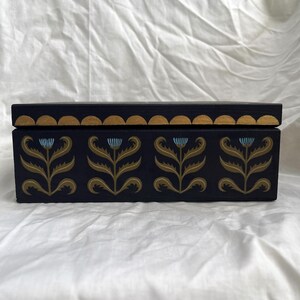 Hand Painted Wooden Box With Blue Flowers - Etsy