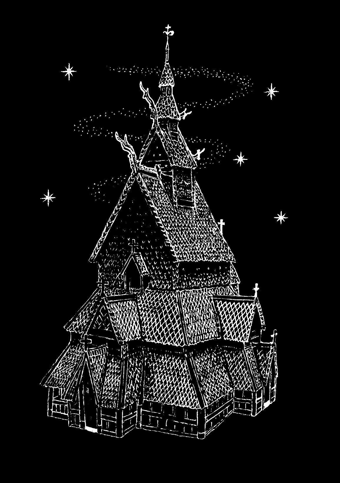 Stave Church Print | Etsy