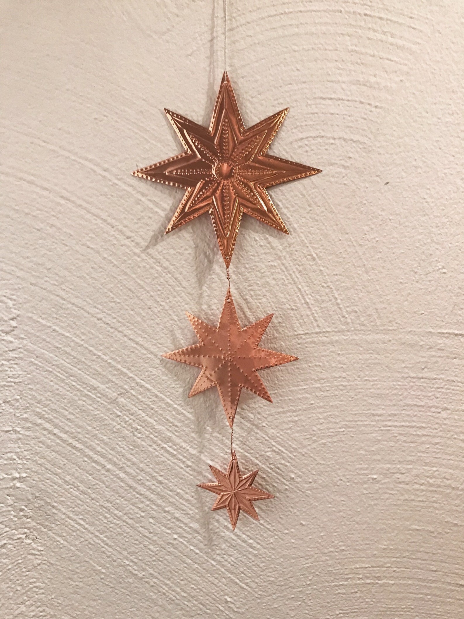 DELICATE Stars Handmade Copper / Brass Foil Christmas Decoration - Etsy