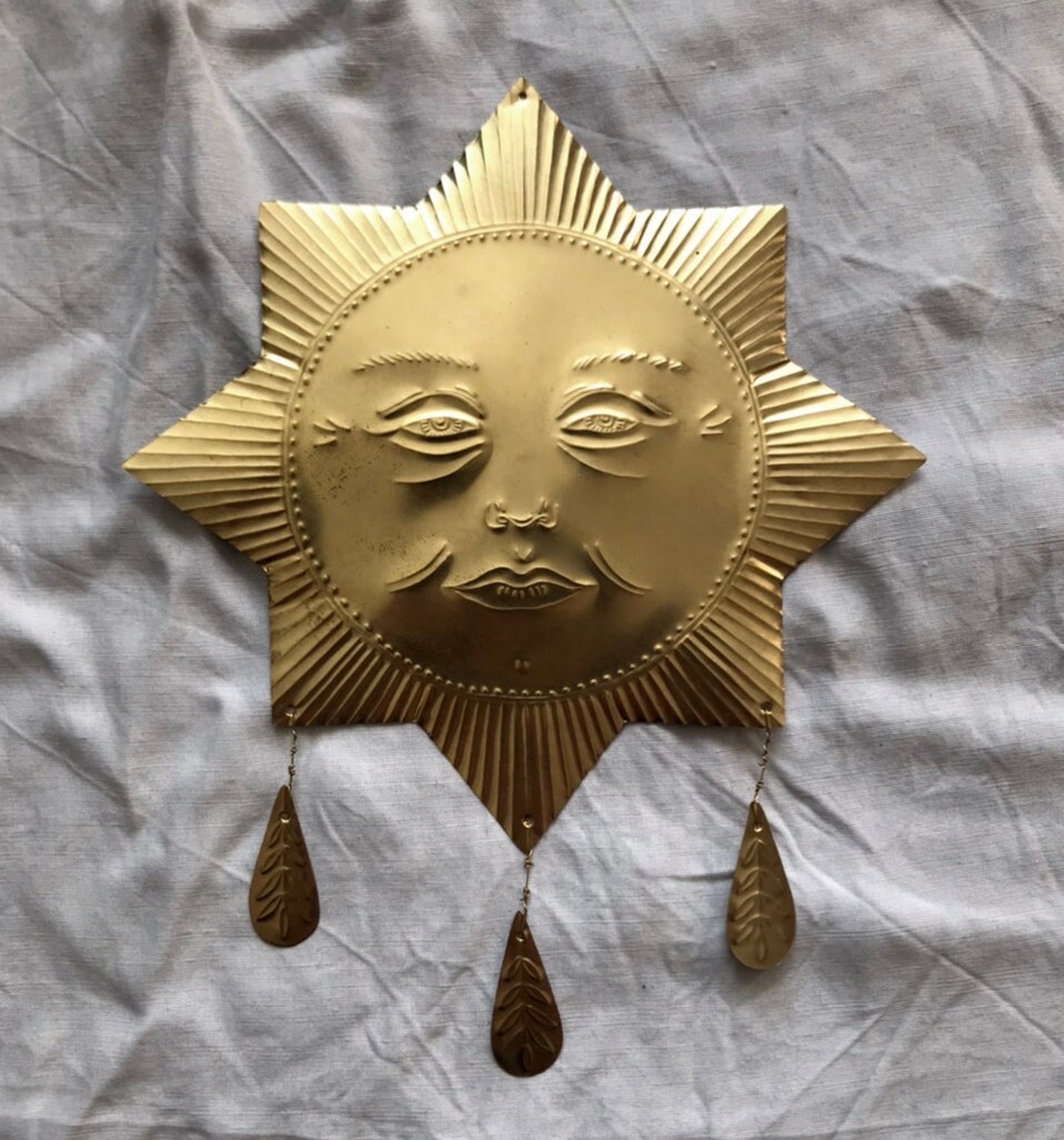 DELICATE Sun Brass / Copper Foil Decoration | Wall Hanging - Etsy UK