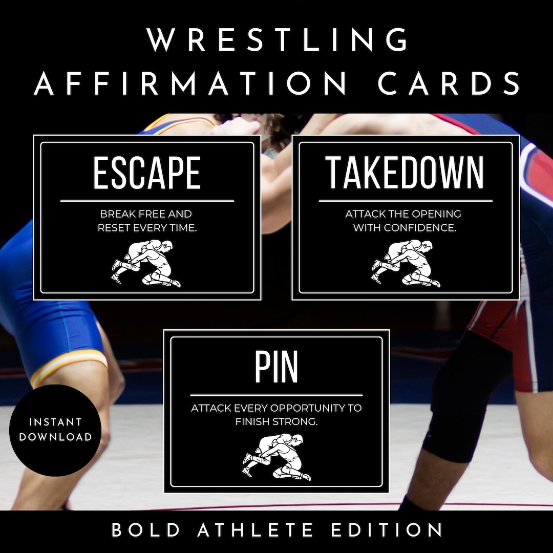 Wrestling Affirmation Cards for Athletes | Bold Athlete Edition | 40 ...