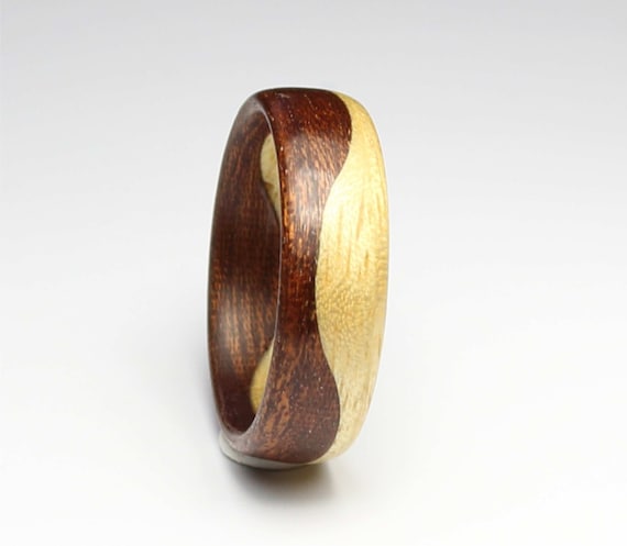 Wooden Ring Handcrafted In two kind of Wood Indian Rosewood | Etsy