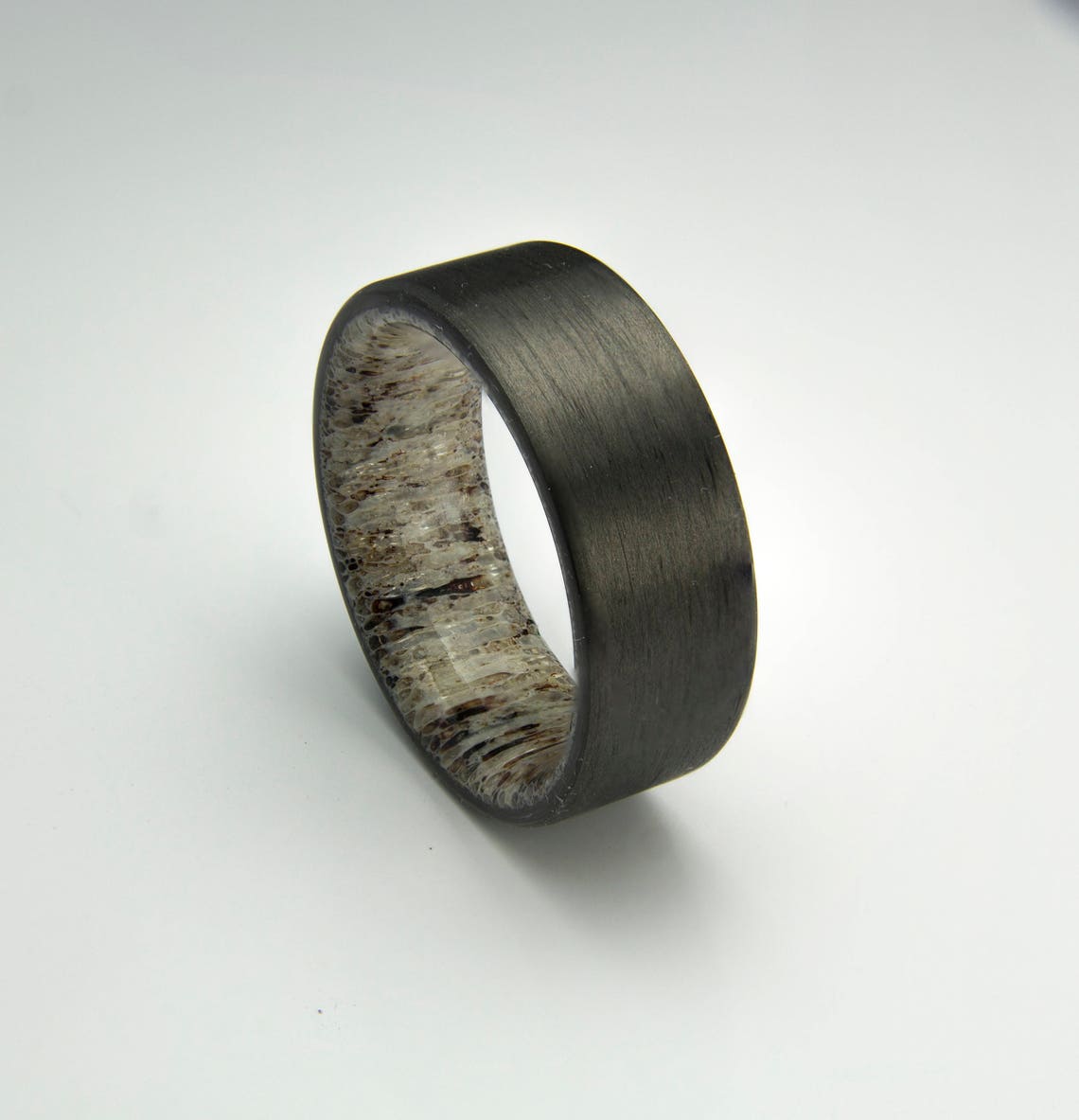 Carbon Fiber Ring With Elk Antler Liner Engagement Rings | Etsy