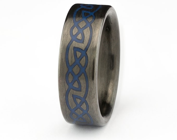 Celtic Ring, Carbon Fiber Glow Ring, Glow Ring, Men's Ring, Black Ring ...