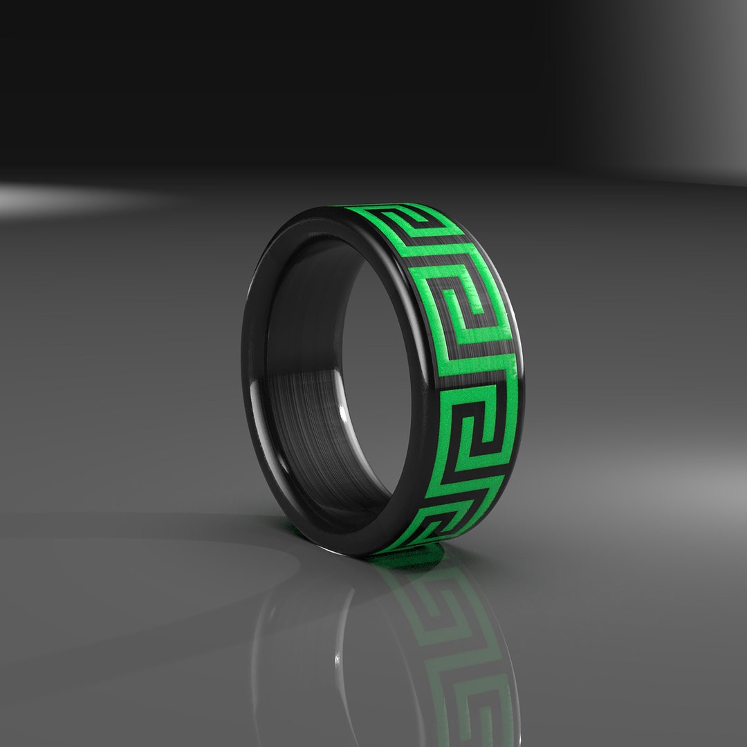 Carbon Fiber Glow Ring, Glow Ring, Men's Ring, Black Ring, Wedding ...