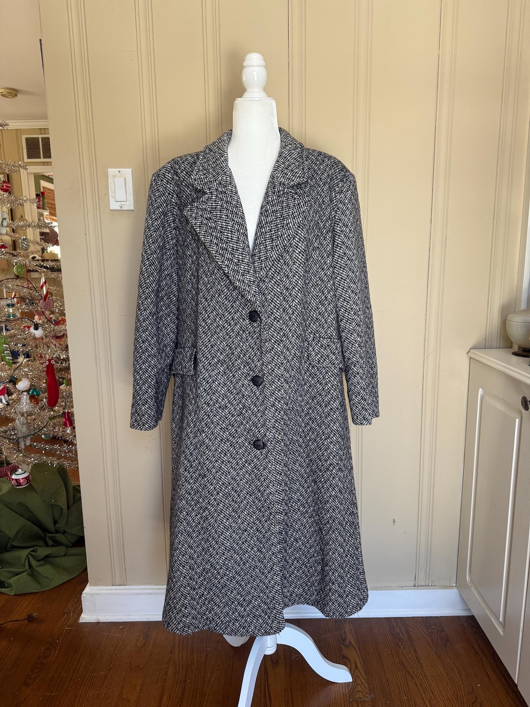 Vintage 80s Long Trench Coat by Komitor Union Made in America USA Black ...